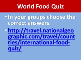 World Foods ESL Lesson | PPT