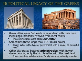 World foundations of democracy - greek & roman contributions | PPT