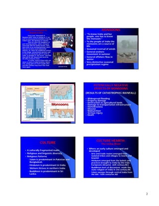 World Geography Lesson South Asia | PDF