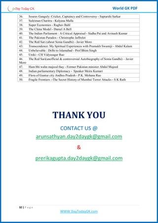 World General Knowledge Static Information | PDF