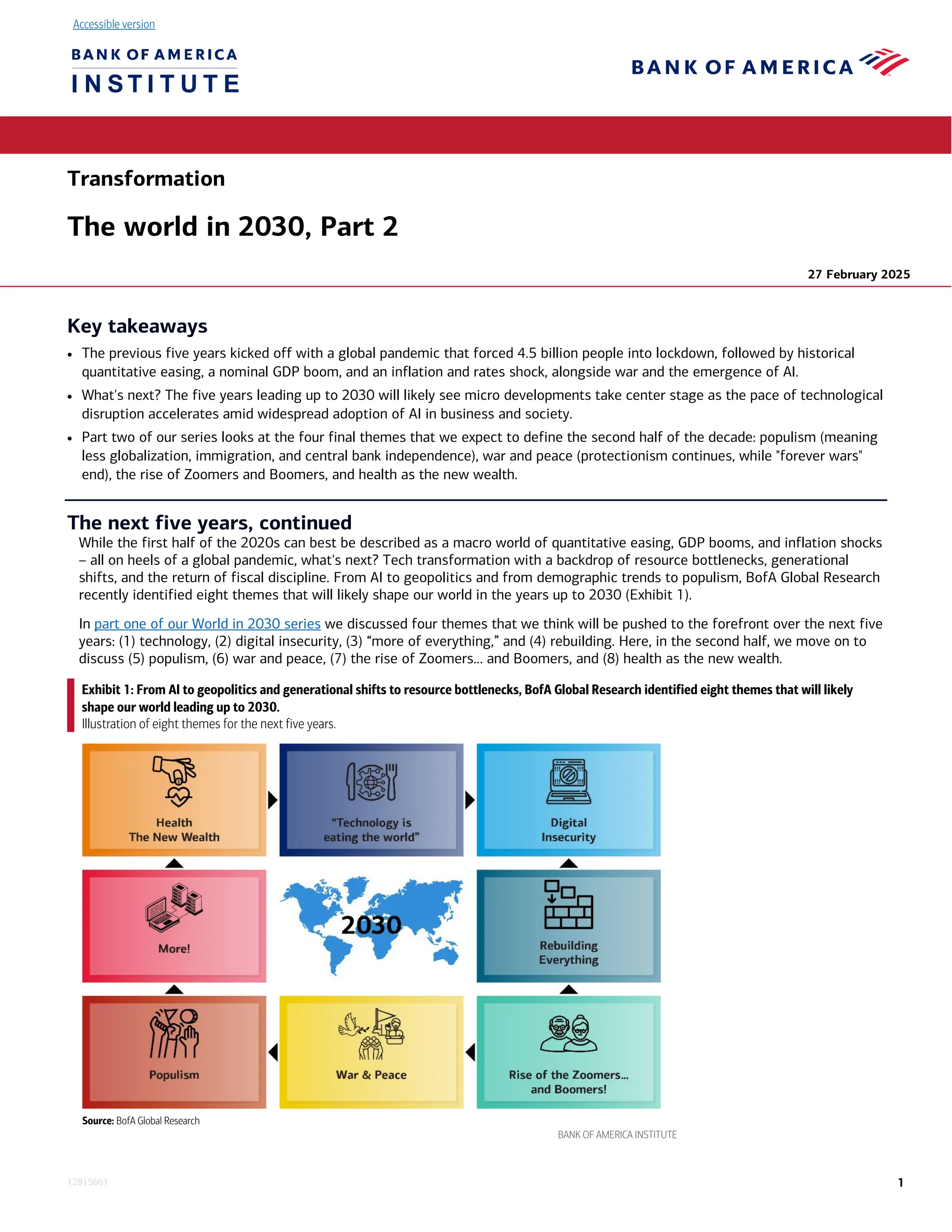 Bank of America : World View for 2030-part-2 | PDF