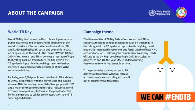 Yes!? We can end TB - World Tuberculosis Day 2024. | PDF | Infectious Diseases | Diseases and ...