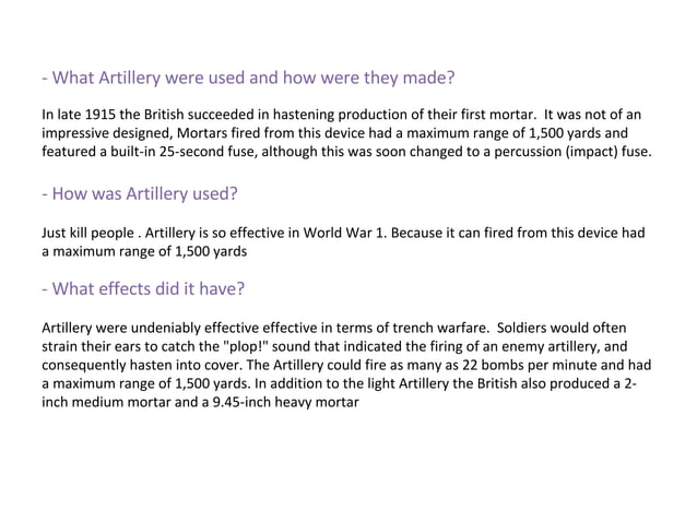 World War 1 Technology | PPT