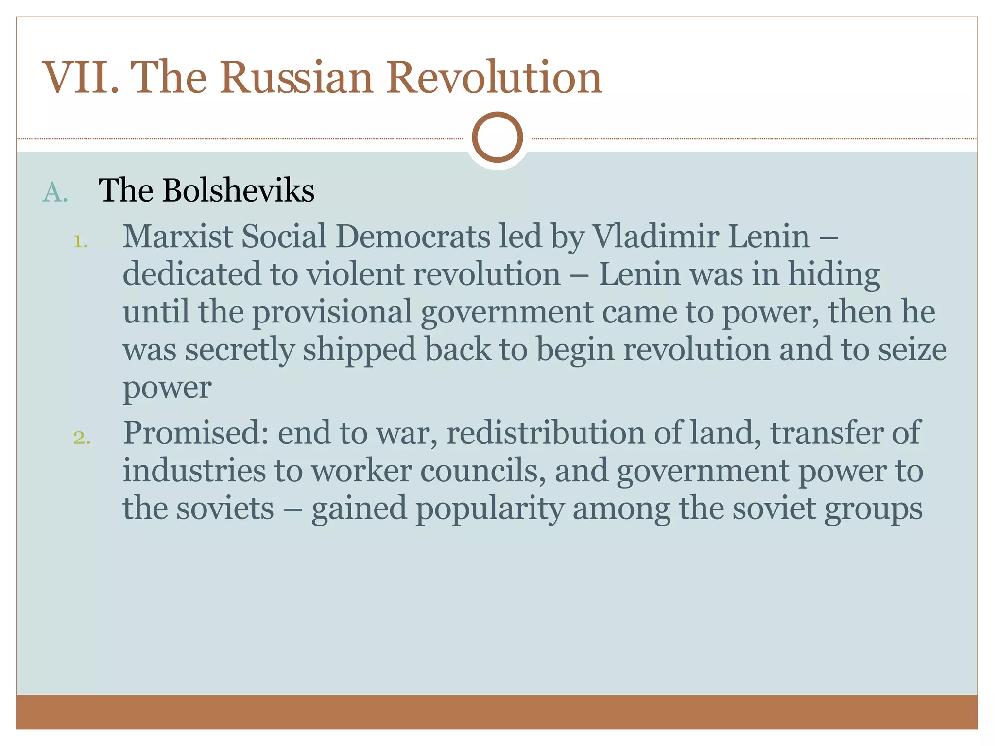 World War I and the Russian Revolution | PPT
