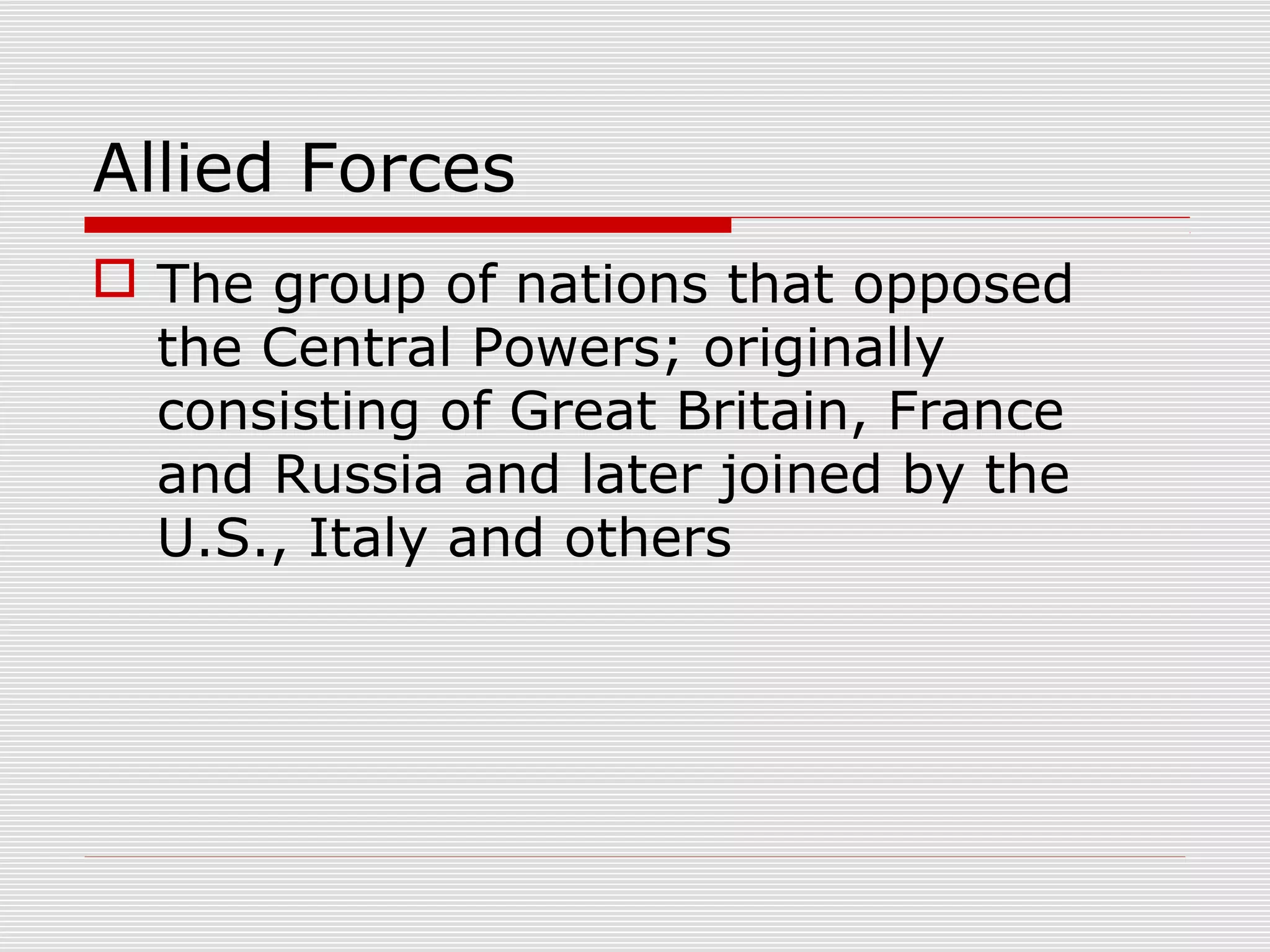World War I Terms | PPT