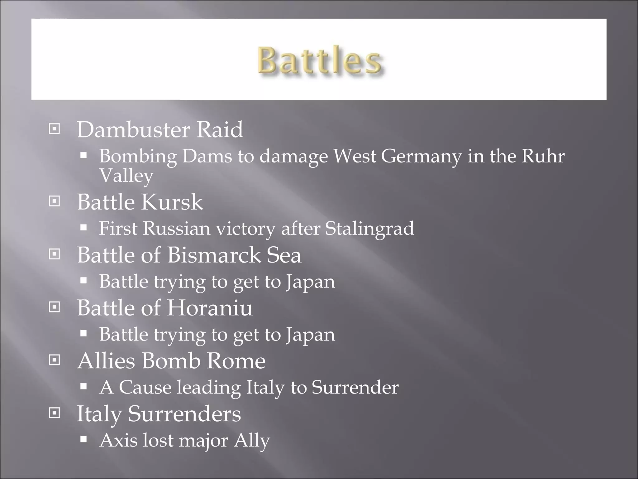 World War II Battles-Europe | PPT
