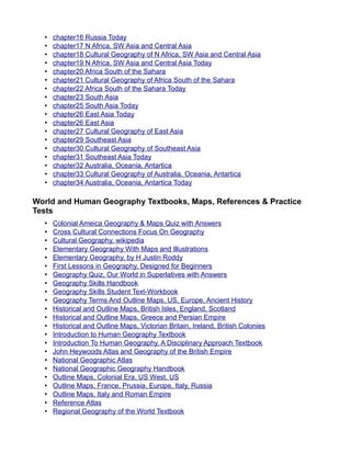 World and Human Geography Textbooks, Workbooks, Maps & Readers | PDF