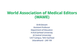 World Association of Medical Editors WAME.pptx