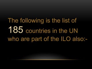 World bank and International Labour Organisation ( ILO ) | PPT