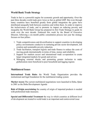 World bank group international trade | DOCX
