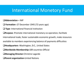 World Bank & IMF (International Monetary Fund) | PPTX