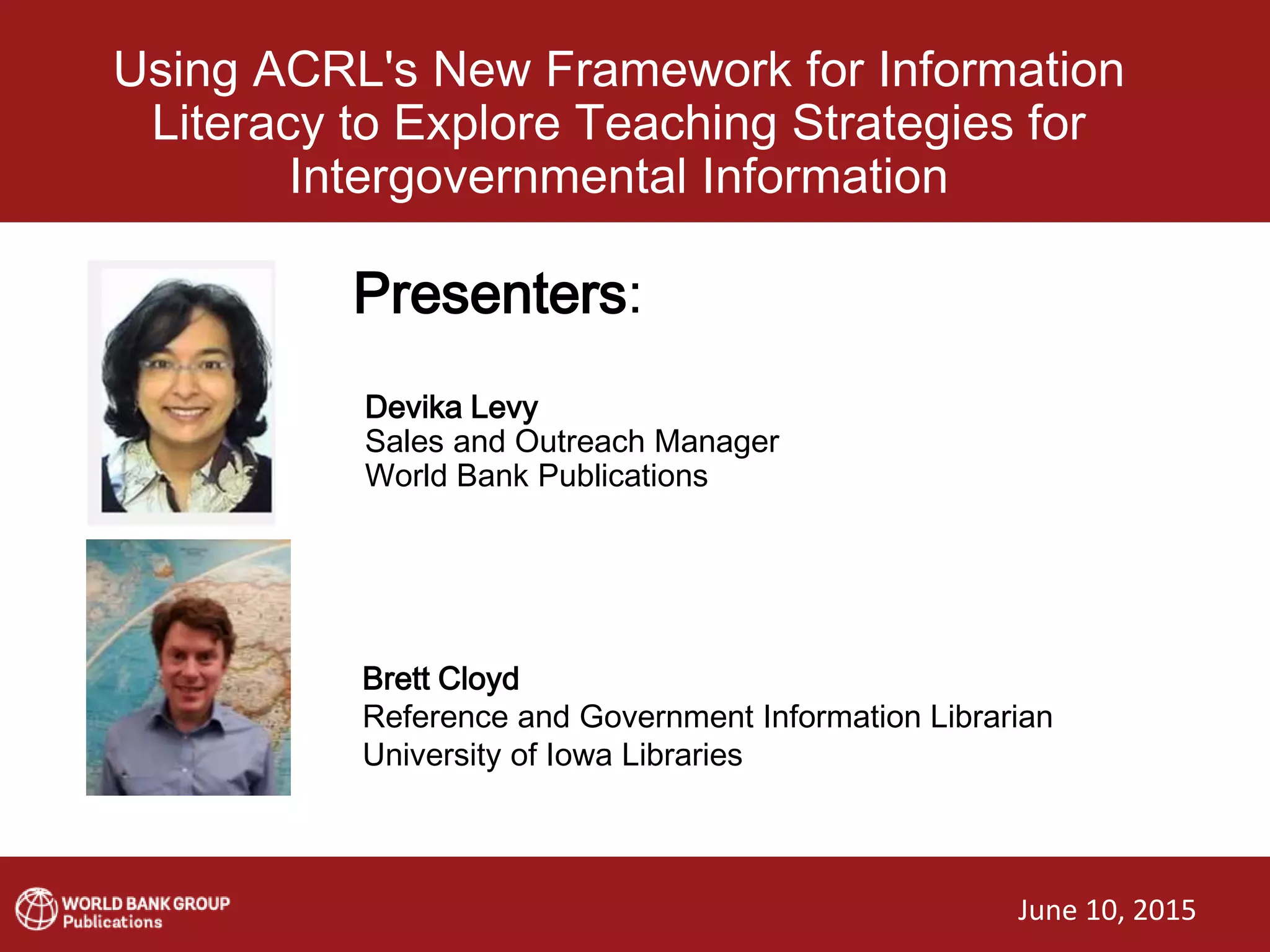 Using ACRL's New Framework for Information Literacy to Explore Teaching ...