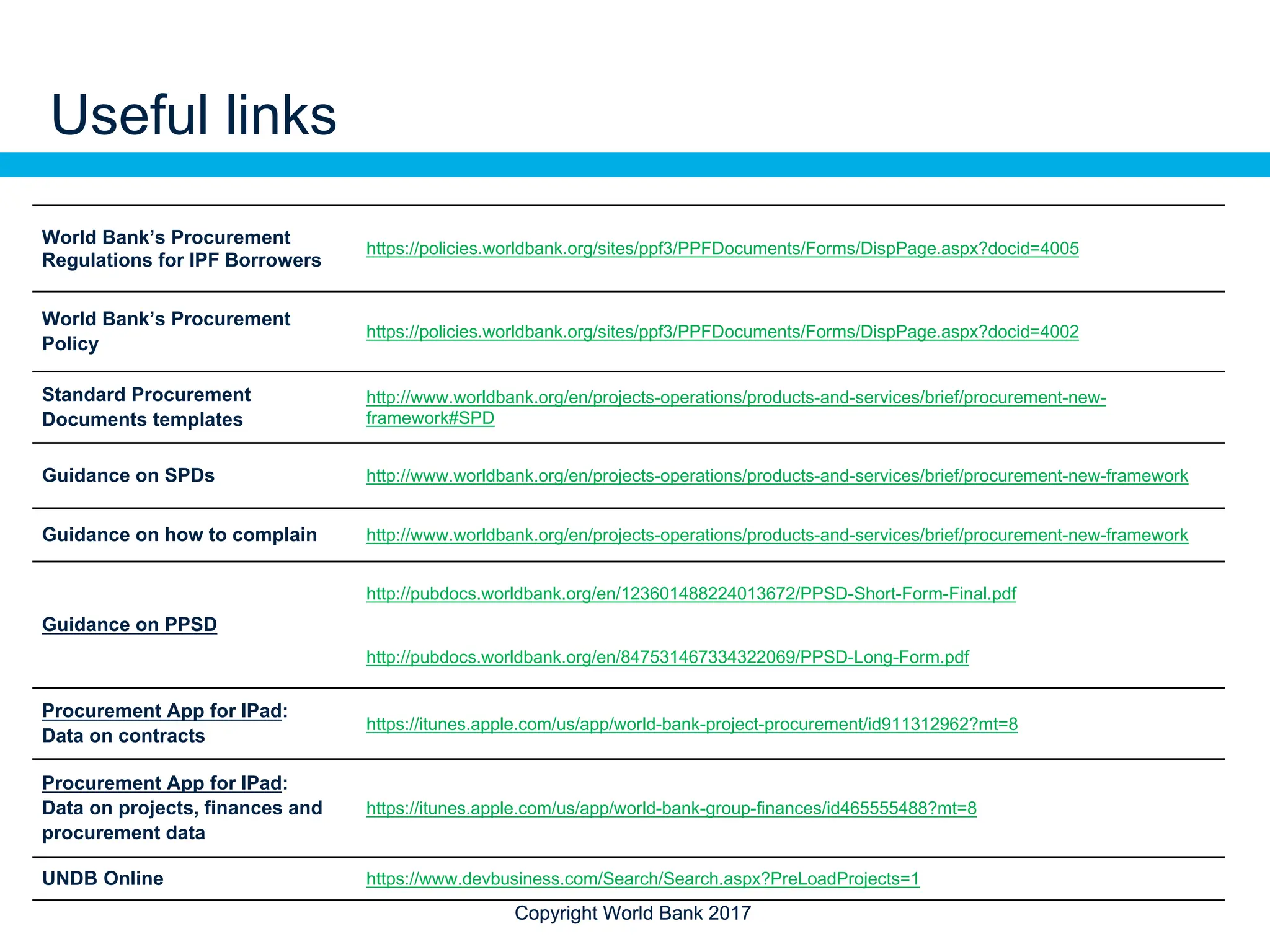 WORLD BANK POWERPOINT PRESENTATION ON 2016 PROCUREMENT FRAMEWORK --- PROJECT PROCUREMENT ...