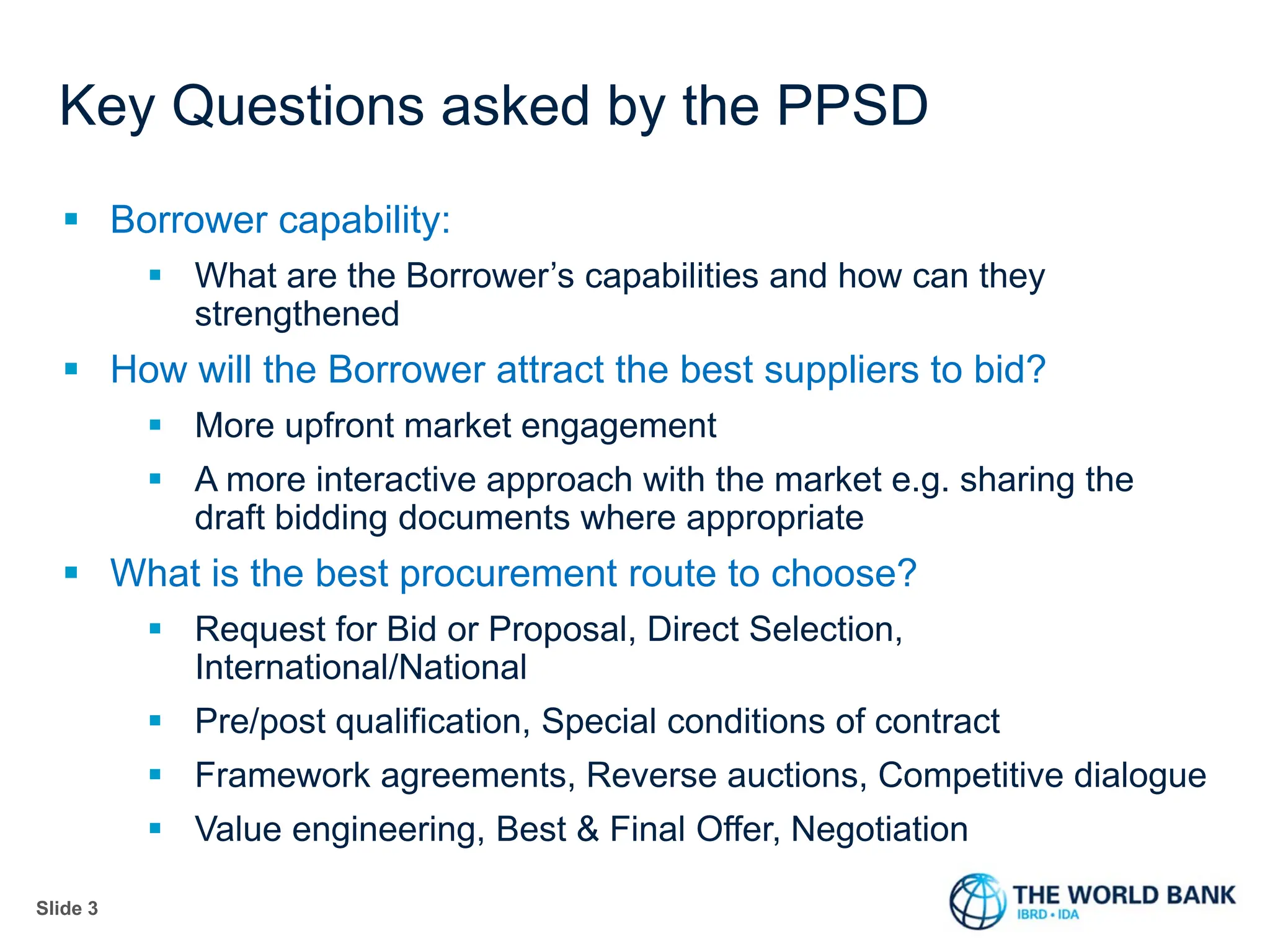WORLD BANK POWERPOINT PRESENTATION ON 2016 PROCUREMENT FRAMEWORK --- PROJECT PROCUREMENT ...