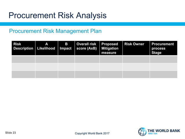WORLD BANK POWERPOINT PRESENTATION ON 2016 PROCUREMENT FRAMEWORK ...