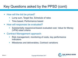 WORLD BANK POWERPOINT PRESENTATION ON 2016 PROCUREMENT FRAMEWORK ...