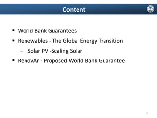 Renewables and World Bank Guarantees | PDF