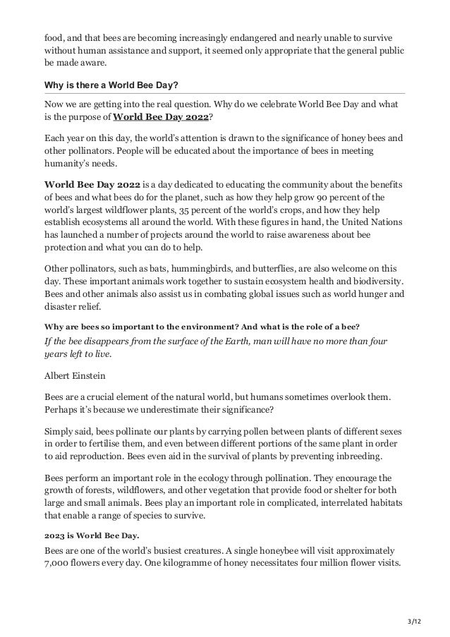 World Bee Day 2022 | PDF