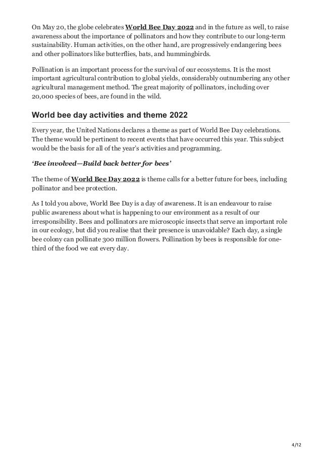 World Bee Day 2022 | PDF