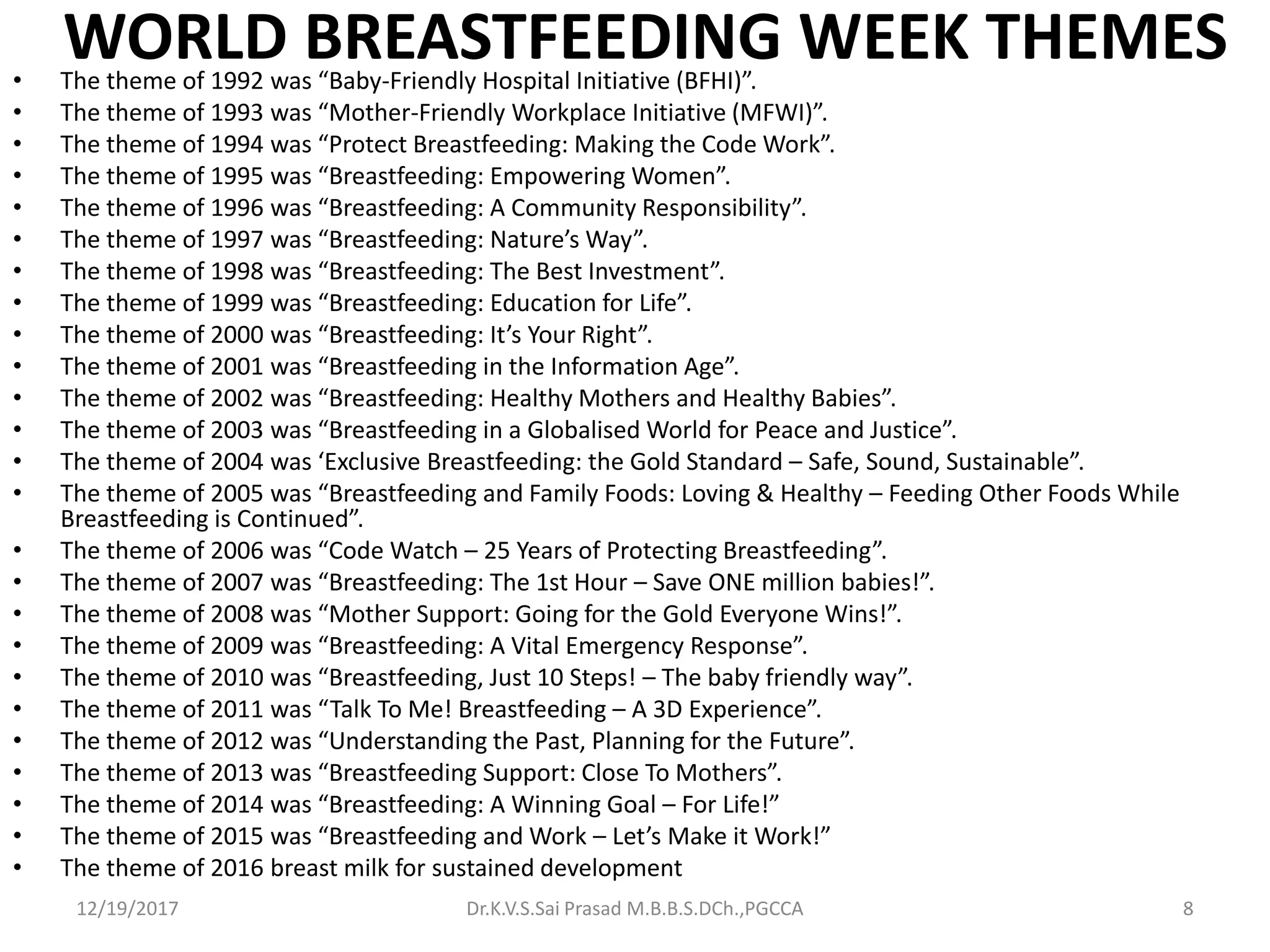 World breastfeeding day celebrations 2017 ppt | PPTX