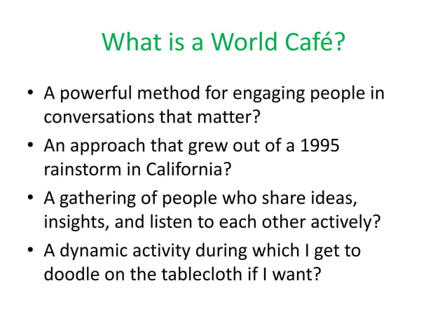 The World Cafe | PPTX