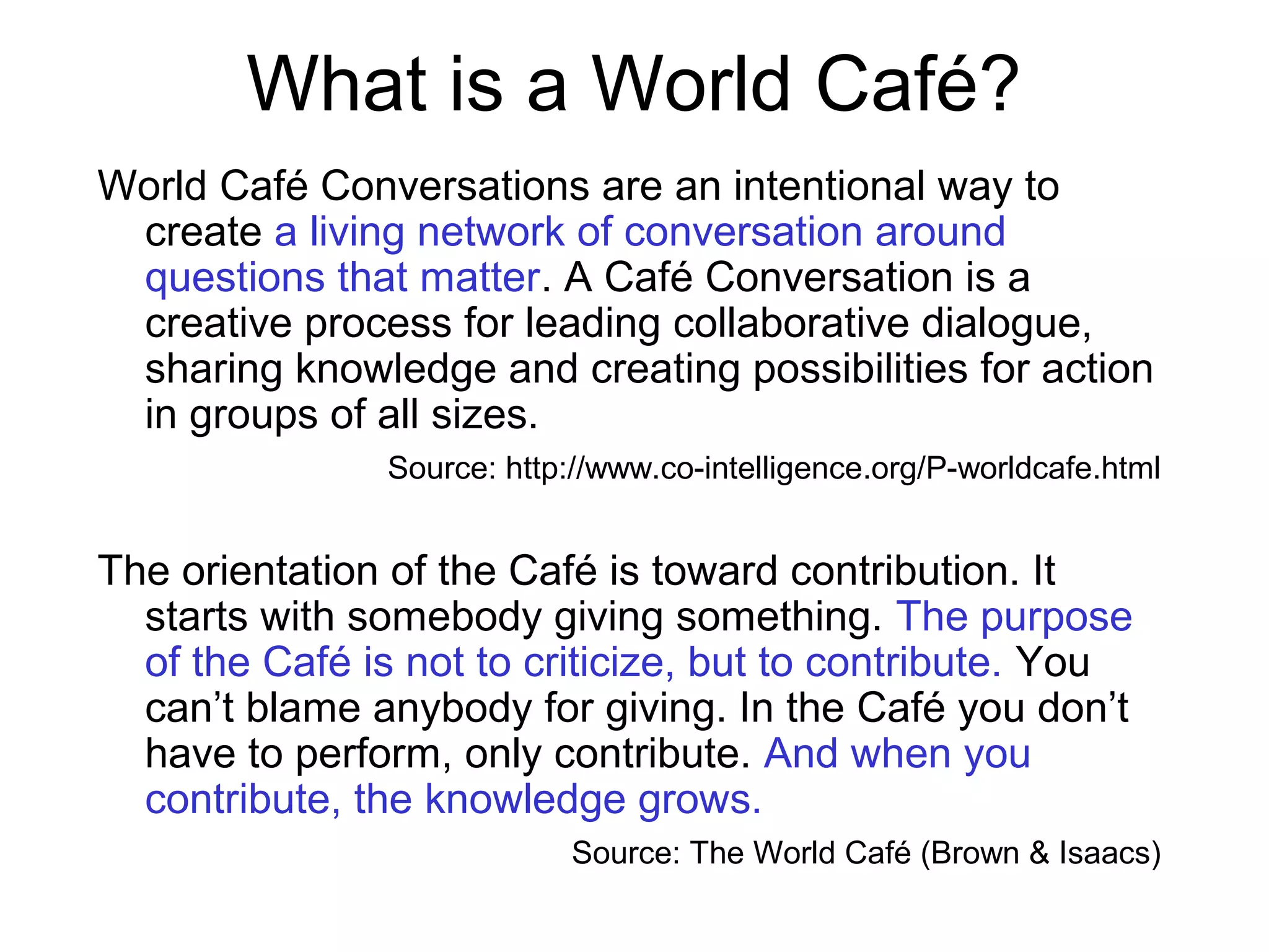 World Cafe Protocol | PPT
