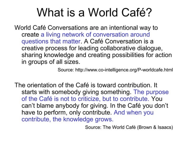 World Cafe Protocol | PPT | Education