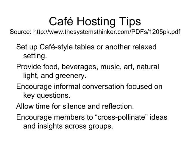 World Cafe Protocol | PPT | Education