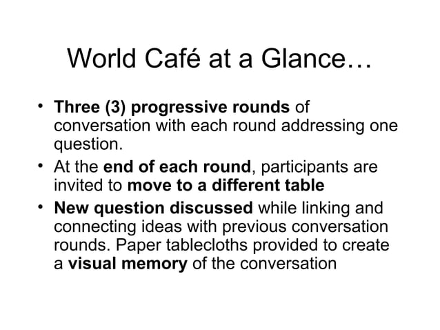 World Cafe Protocol | PPT | Education