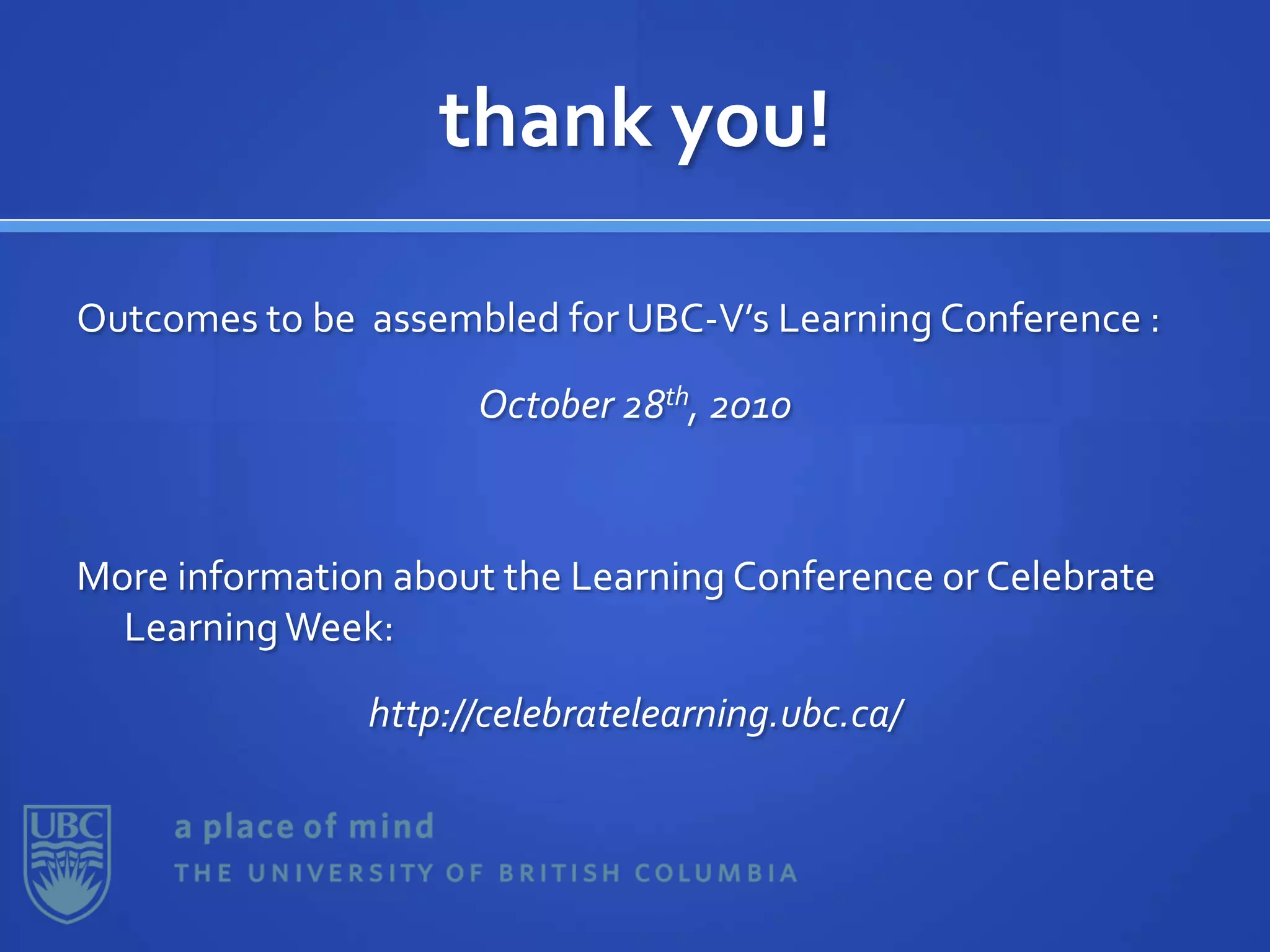 World Cafe: UBC Learn | PPT