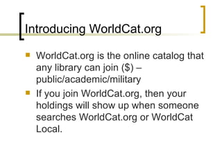 WorldCat | PPT
