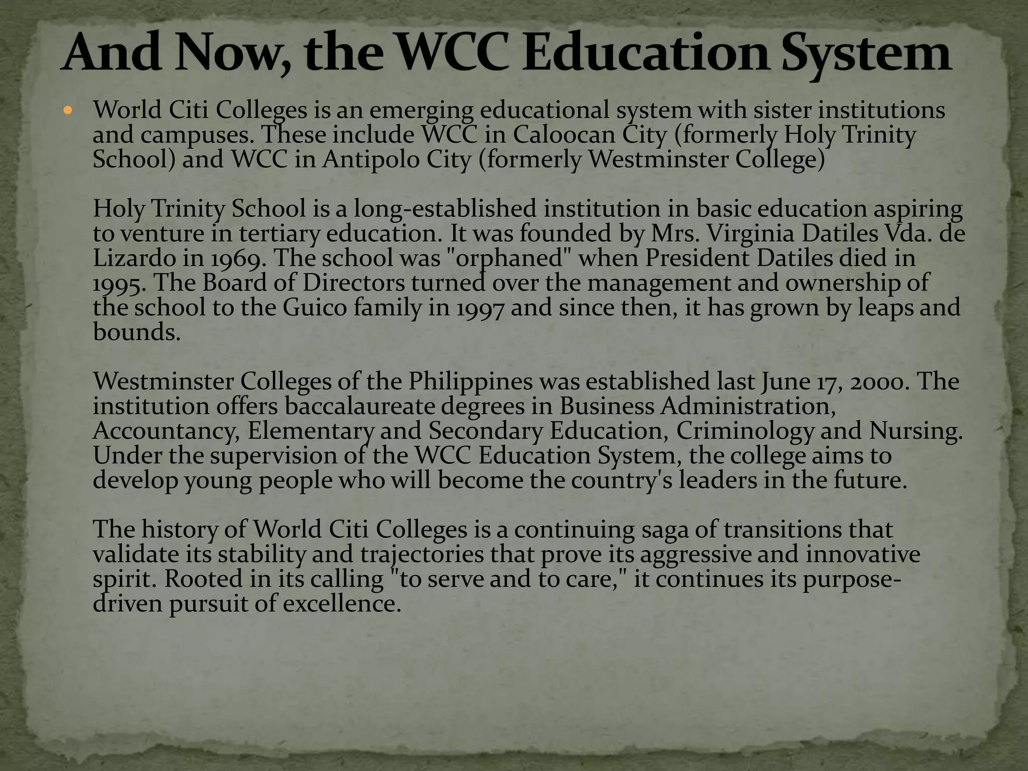 World citi colleges | PPTX