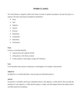 English world classes notes | DOC
