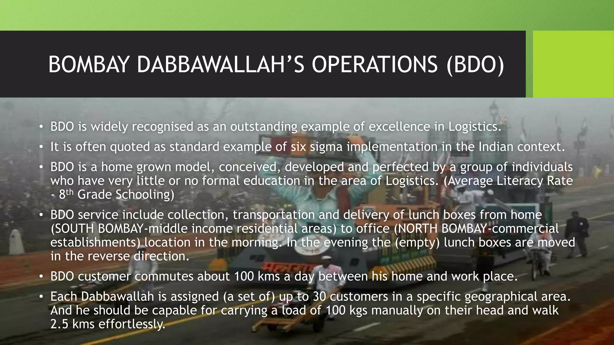 World class logistics operations - Bombay Dabbawallahs | PPTX ...