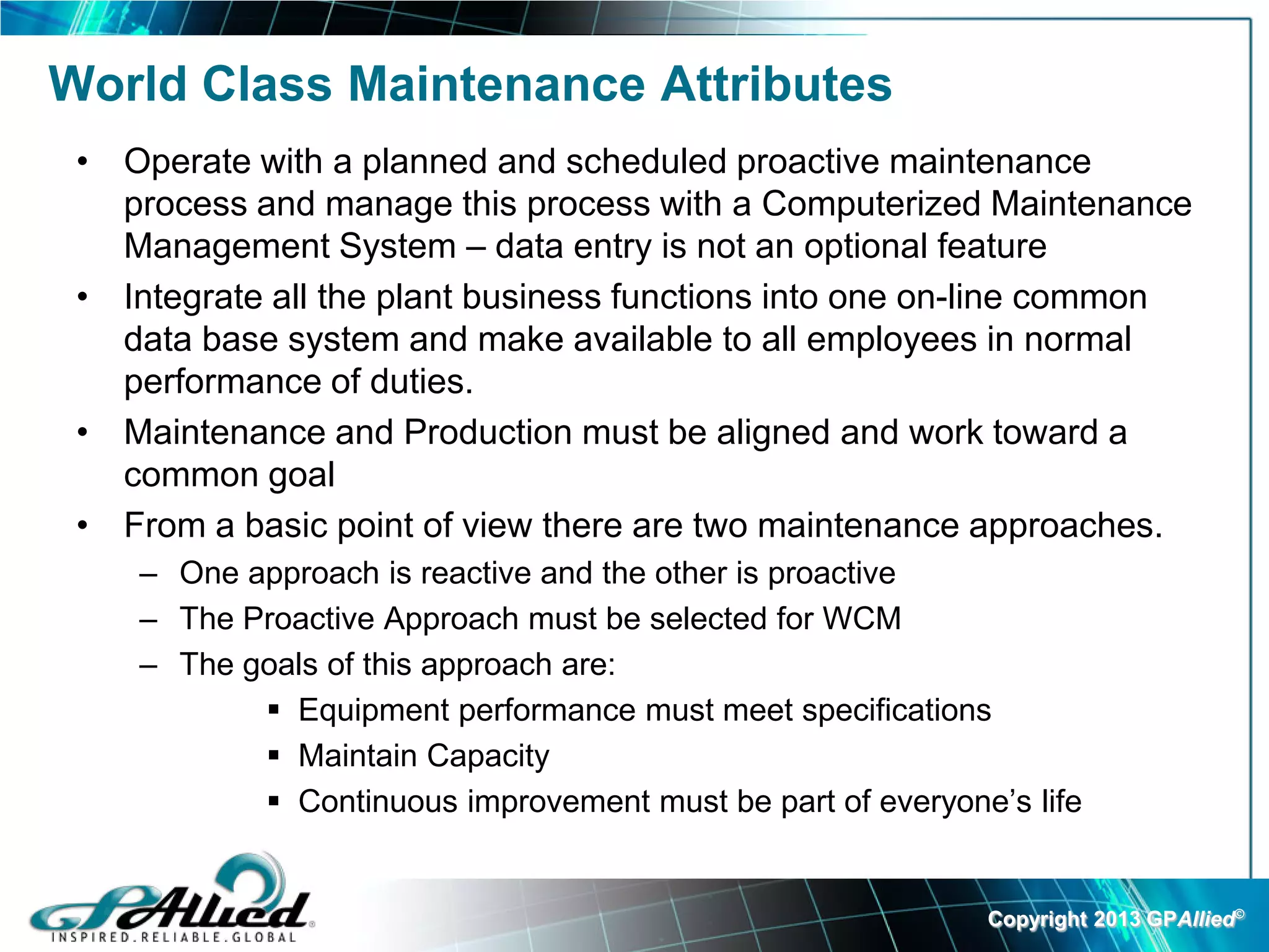 World Class Maintenance WebEx Slides | PDF