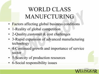 World Class Manufacturing | PDF