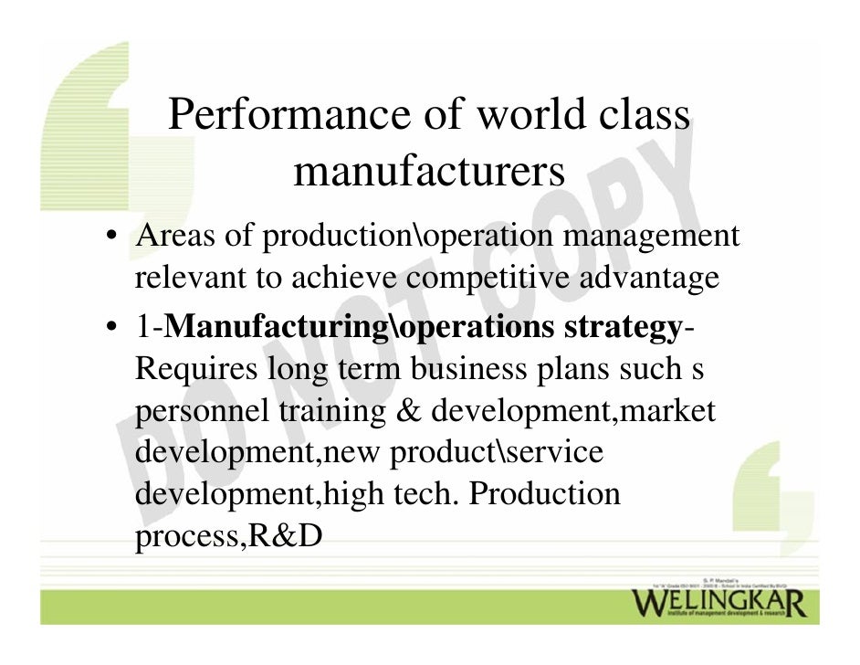 World Class Manufacturing