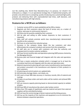 World Class Manufacturing | PDF