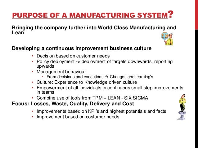 World Class Manufacturing Concept
