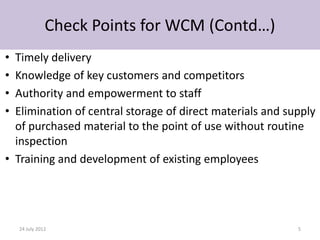 World class manufacturing (wcm) | PPTX