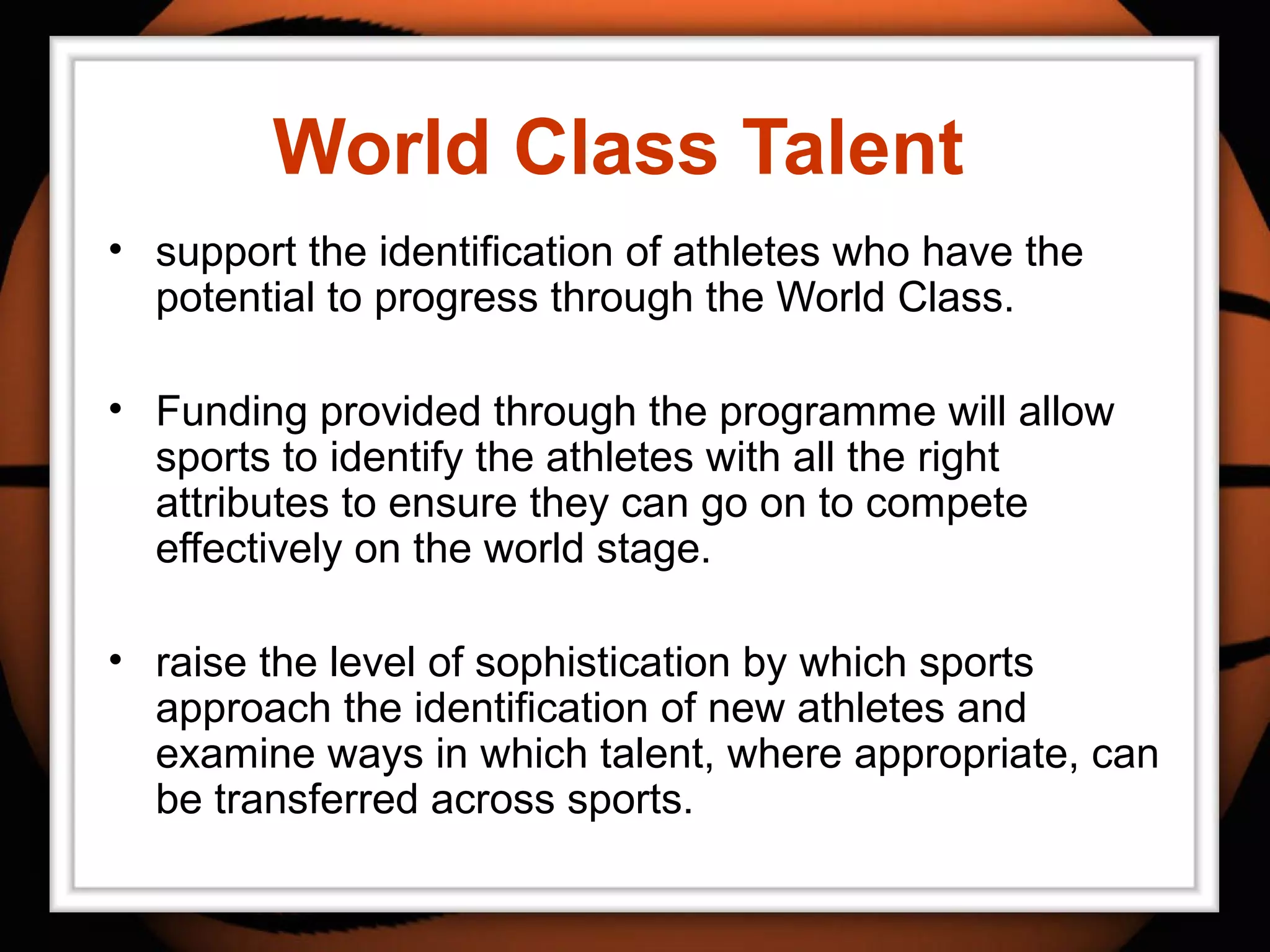 World class programme | PPT