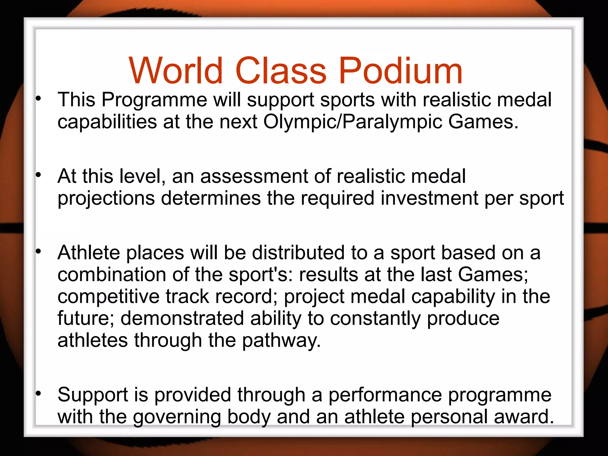 World class programme | PPT