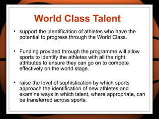 World class programme | PPT | Olympic Sports | Sports