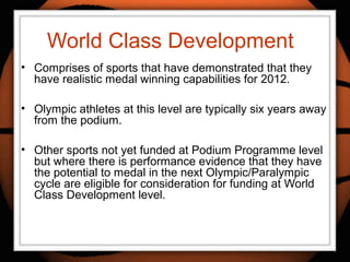 World class programme | PPT | Olympic Sports | Sports