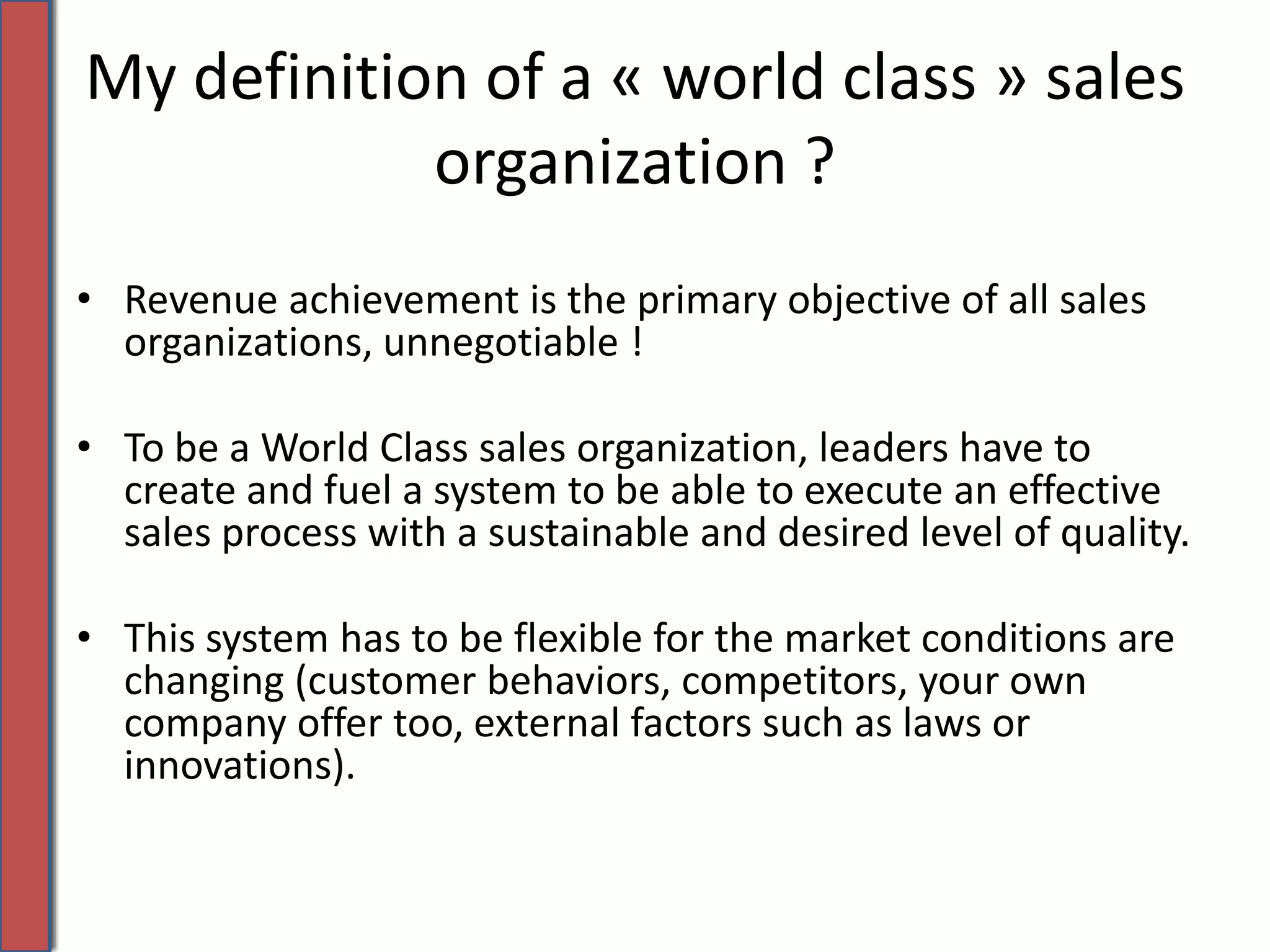 World Class Sales Organization | PPSX