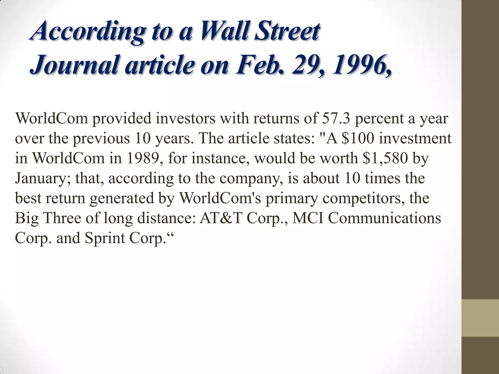 Worldcom scandal | PPTX