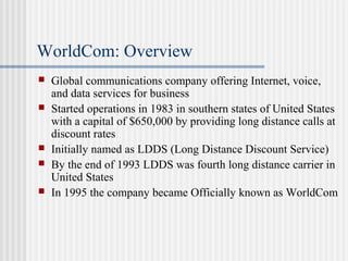 Accounting Fraud At WorldCom | PPT