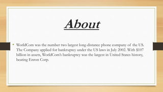 World com || Auditing and Corporate Governance | PPT