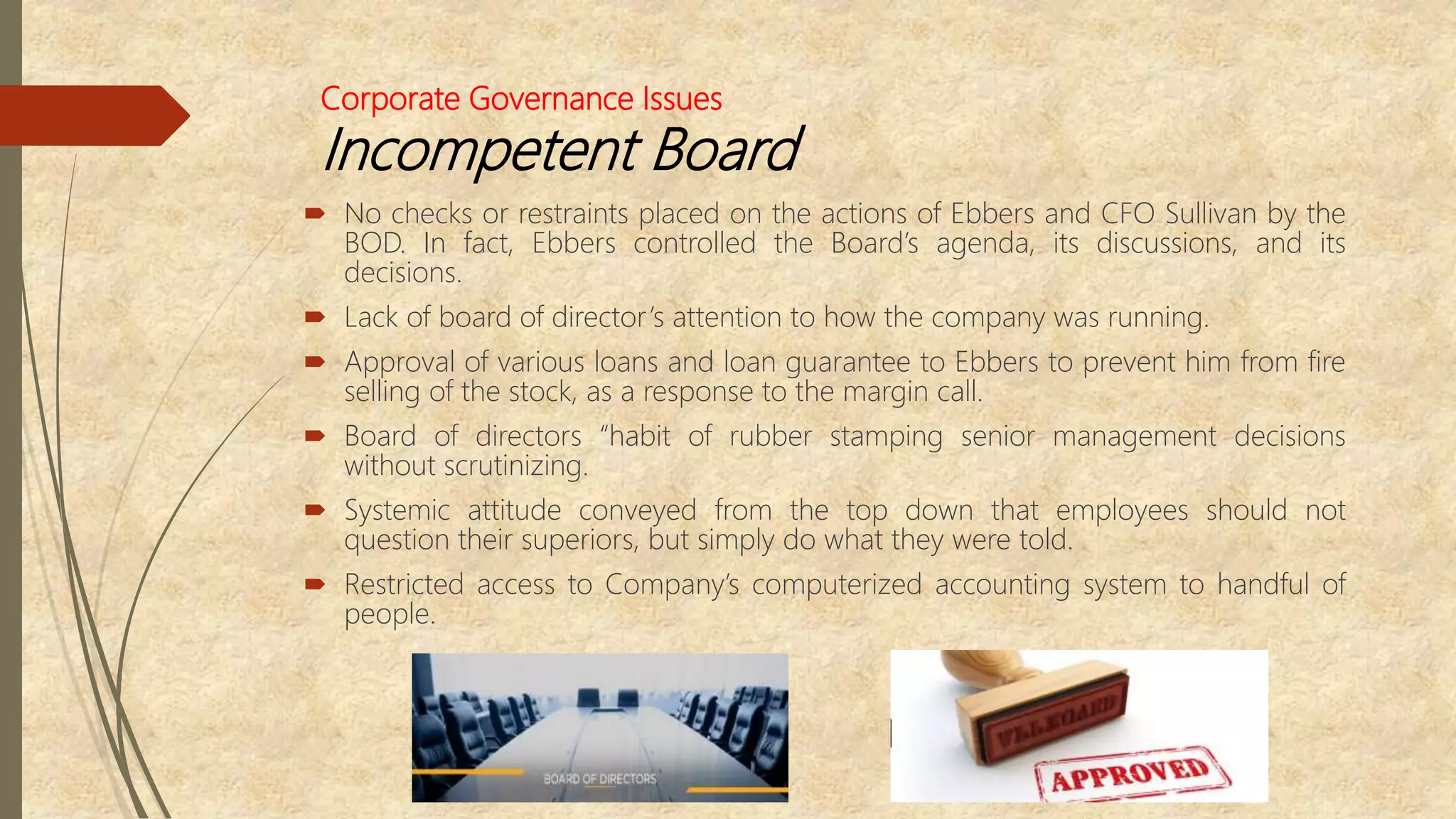 World com corporate governance failure | PPTX