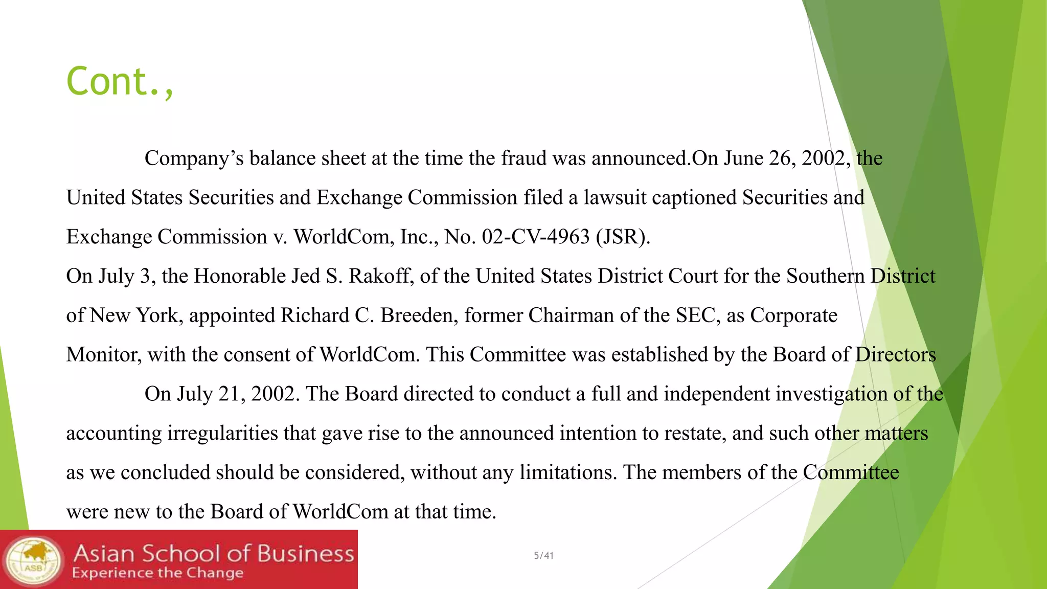 Worldcom Scandal | PPTX